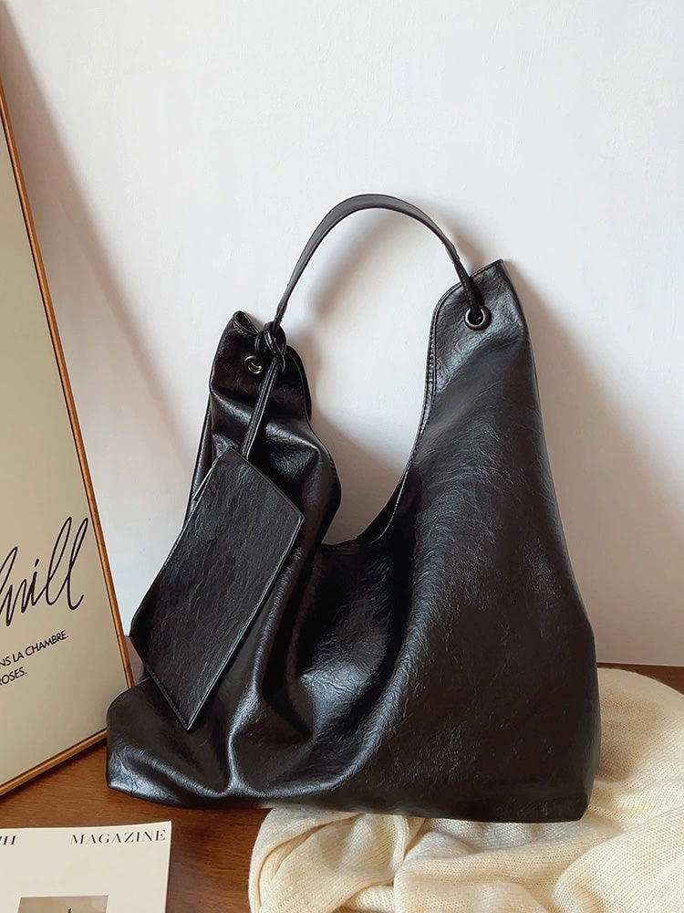 Elena Handbags Simple Leather Tote Bag